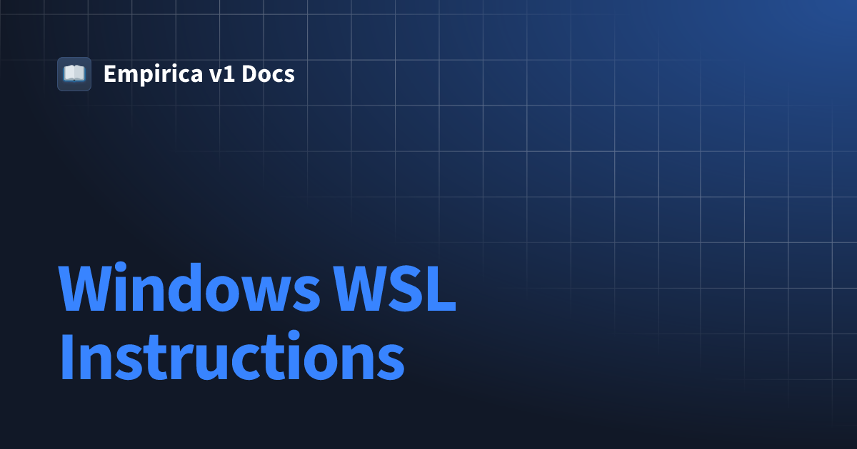 Windows WSL Instructions | Empirica v1 Docs